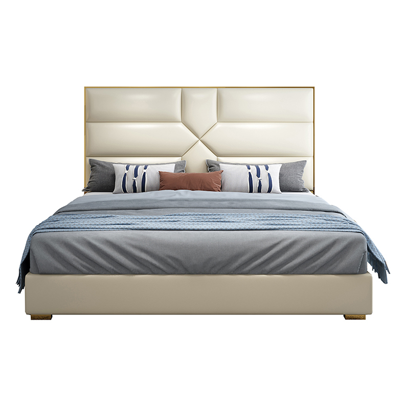 Luxury home bedroom modern leather platform bed